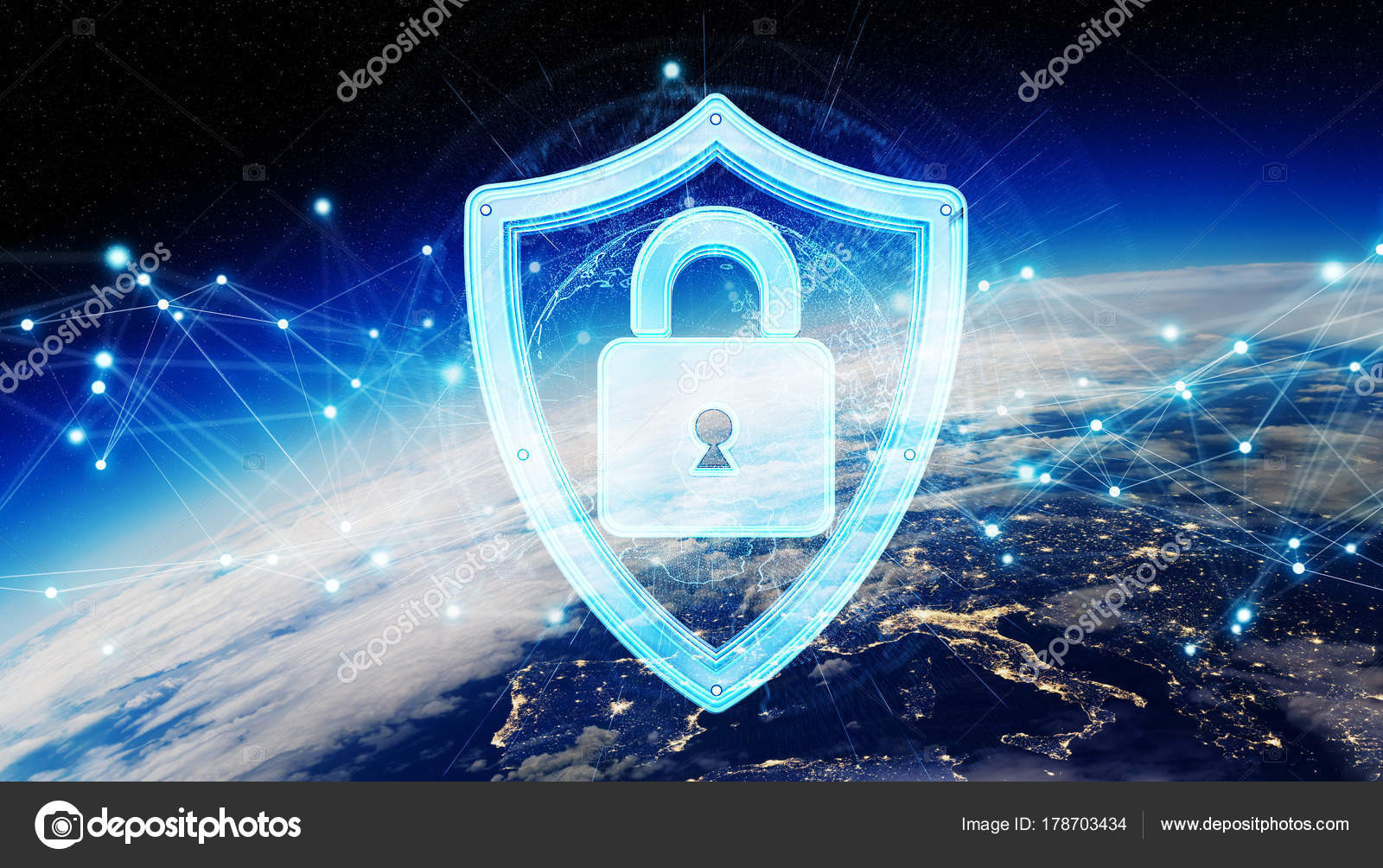Cyber security on planet Earth 3D rendering Stock Photo by ©sdecoret ...