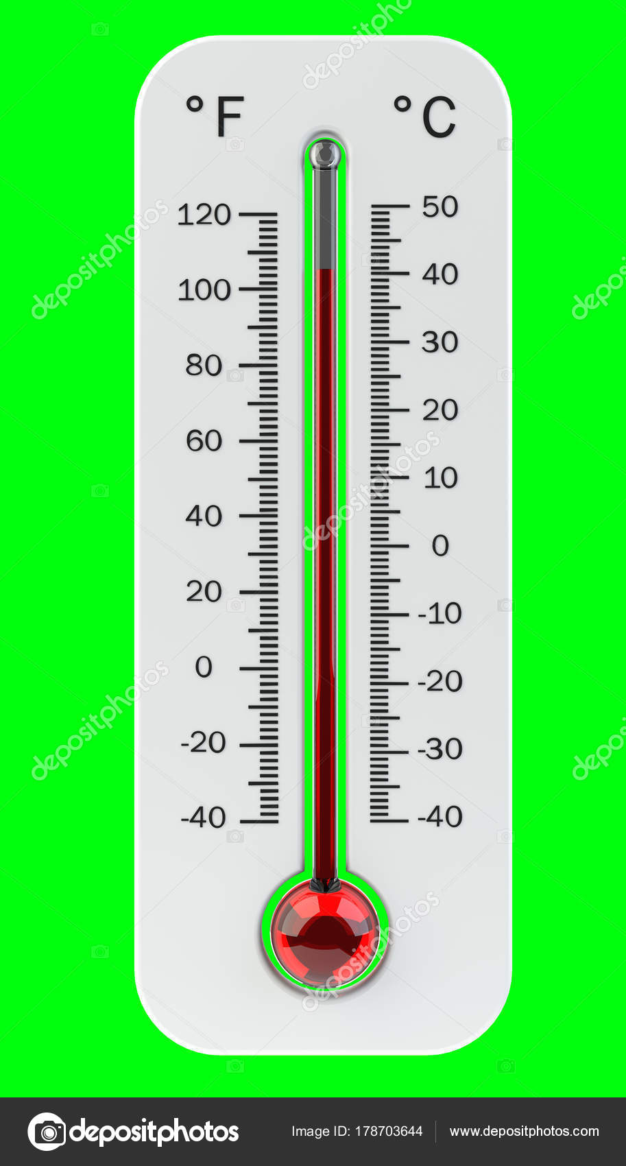 Thermometer with red temperature rise 3D rendering — Stock Photo ...