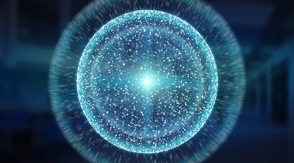 Digital network connection sphere interface 3D rendering — Stock Photo ...