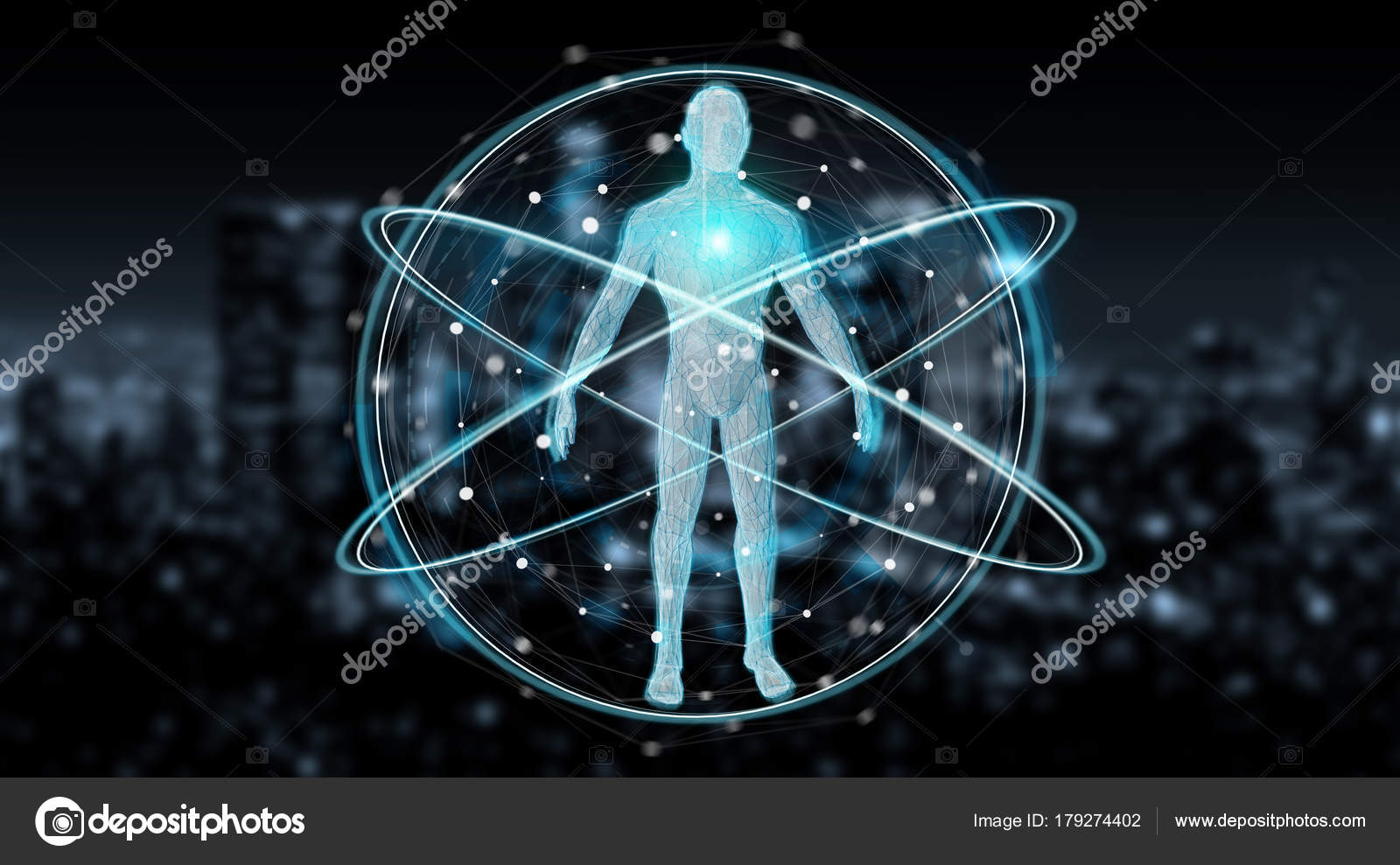 Digital x-ray human body scan background interface 3D rendering Stock ...