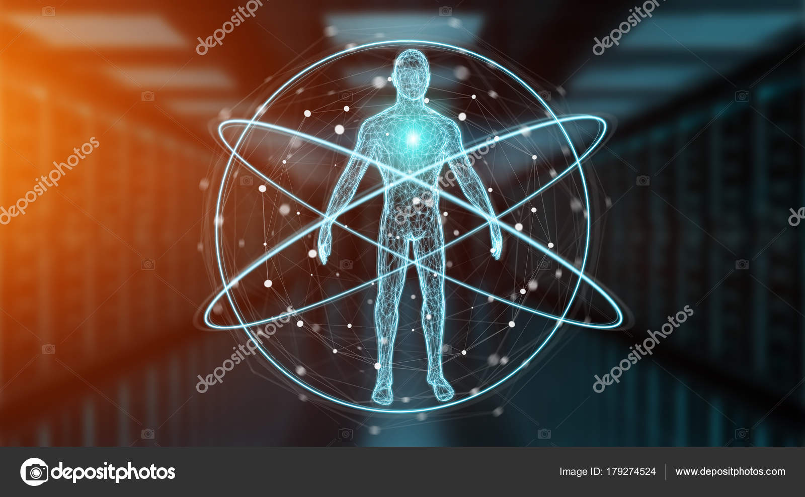 Digital x-ray human body scan background interface 3D rendering Stock ...