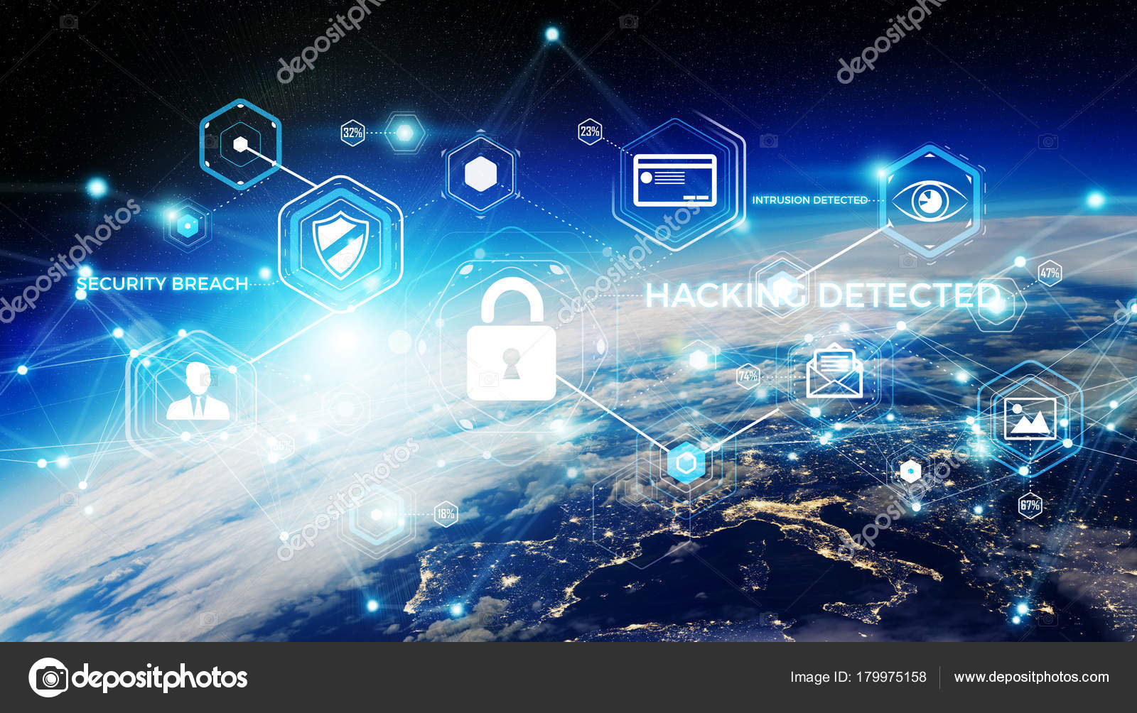 Cyber security on planet Earth 3D rendering Stock Photo by ©sdecoret ...