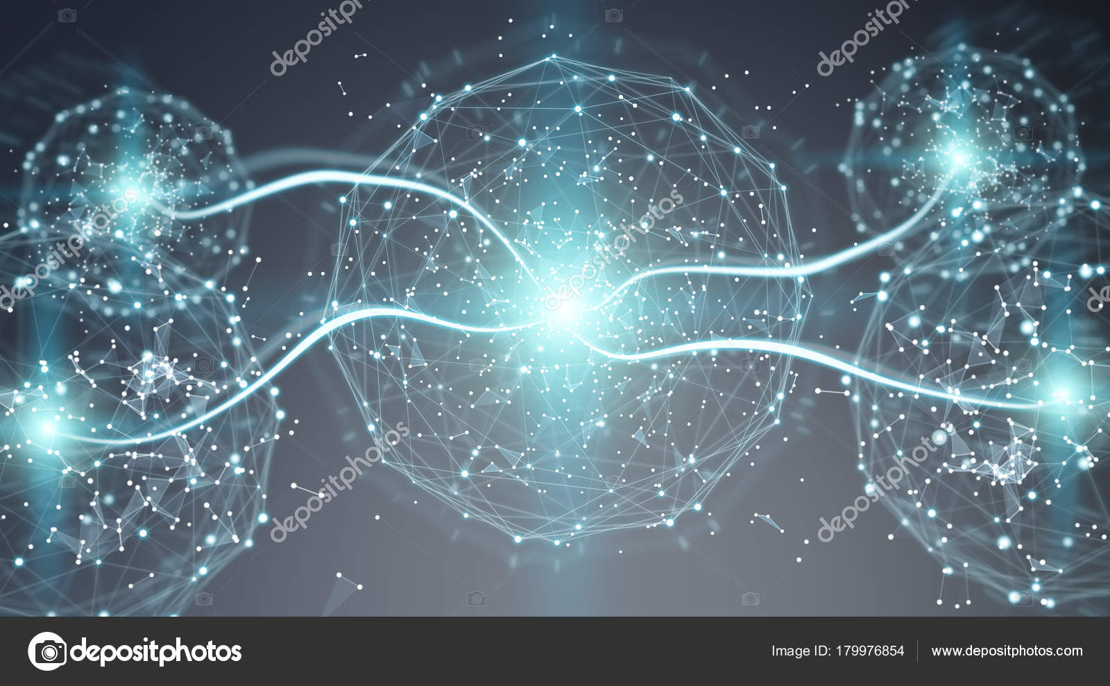 Digital network connection sphere interface 3D rendering — Stock Photo ...