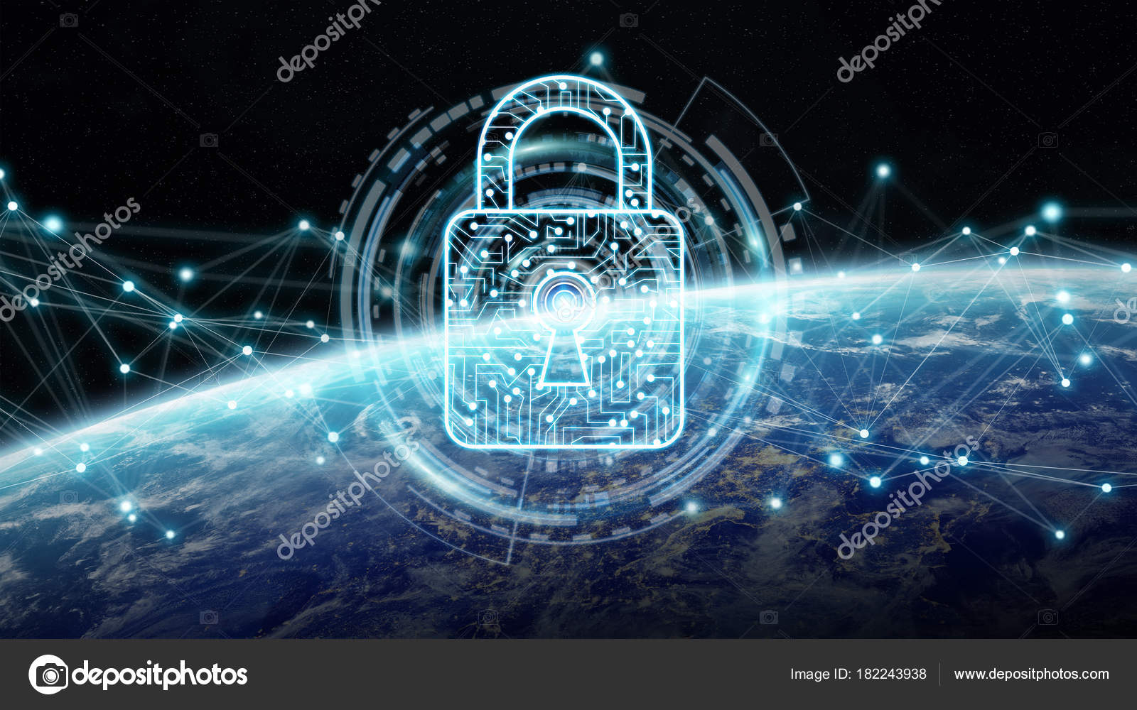 Cyber security on planet Earth 3D rendering — Stock Photo © sdecoret ...