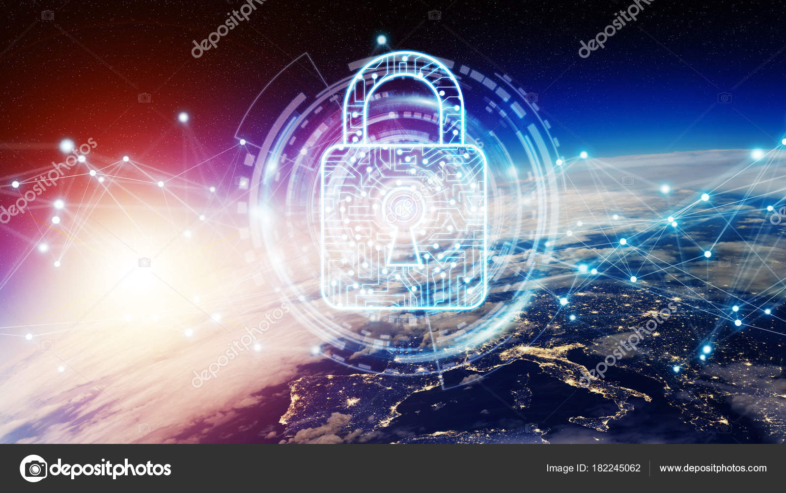 Cyber security on planet Earth 3D rendering Stock Photo by ©sdecoret ...