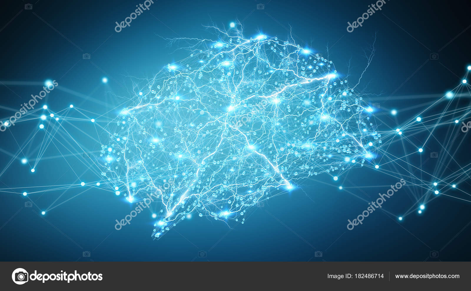 Human brain digital x-ray 3D rendering — Stock Photo © sdecoret #182486714
