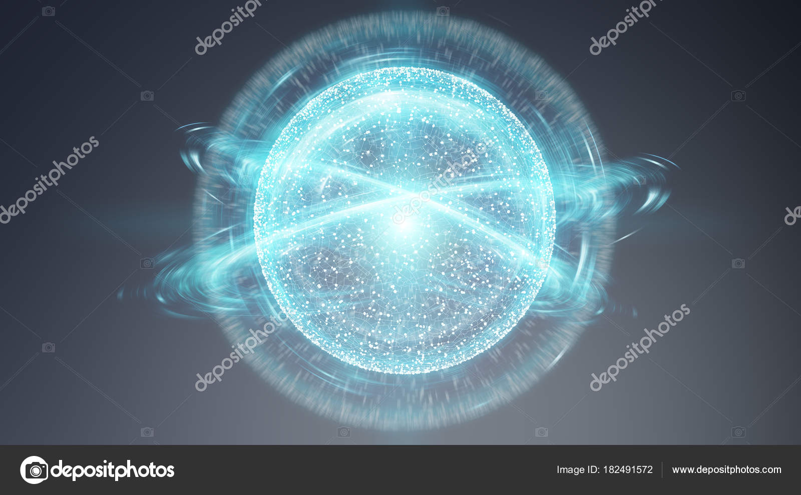Digital network connection sphere interface 3D rendering — Stock Photo ...