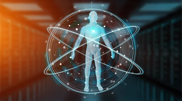 Digital x-ray human body scan background interface 3D rendering Stock ...