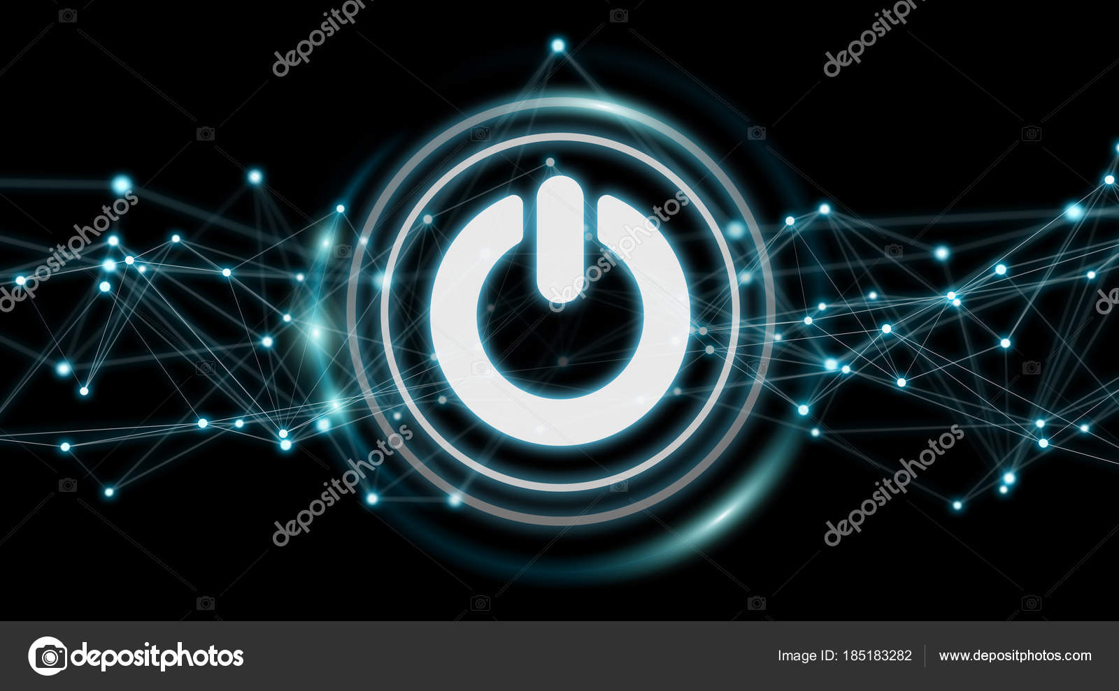 Power energy icon with connections 3D rendering — Stock Photo ...
