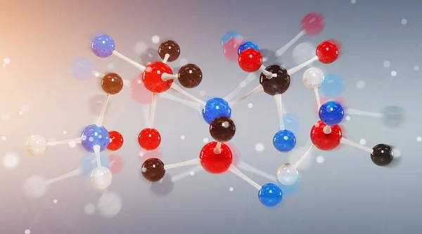 Modern digital molecule structure 3D rendering - Stock Image - Everypixel