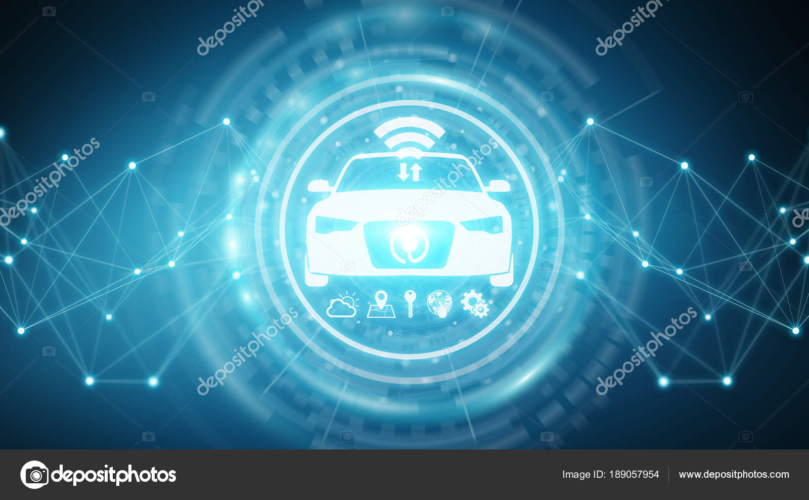 Modern digital smart car interface 3D rendering — Stock Photo ...