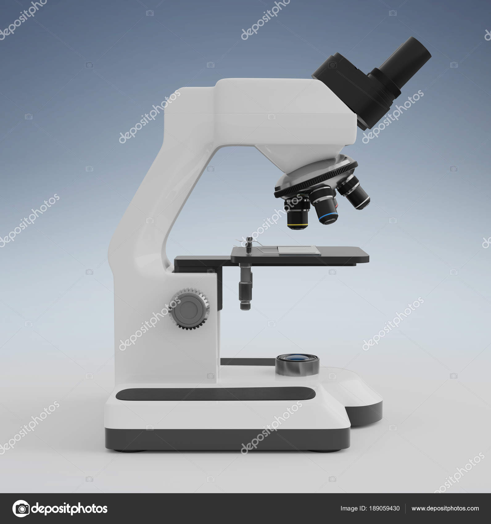 Modern digital microscope 3D rendering Stock Photo by ©sdecoret 189059430