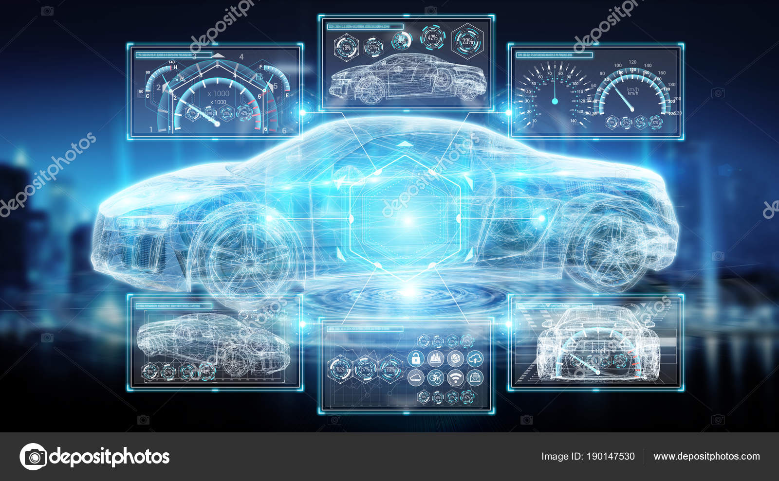 Modern digital smart car interface 3D rendering Stock Photo by ...