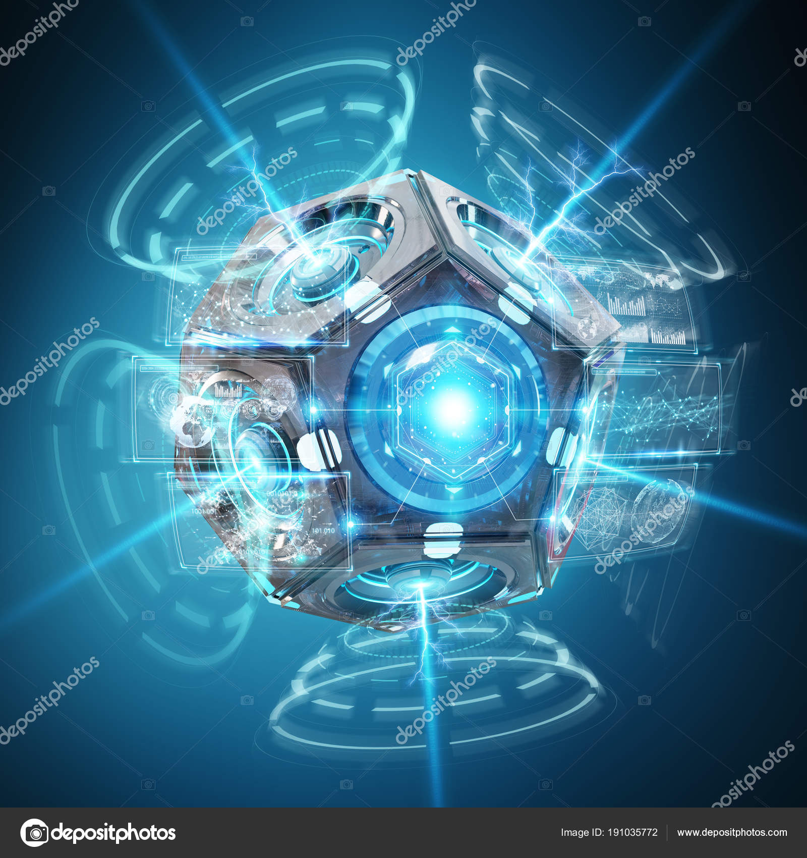 Futuristic drone security camera illustration 3D rendering Stock Photo ...