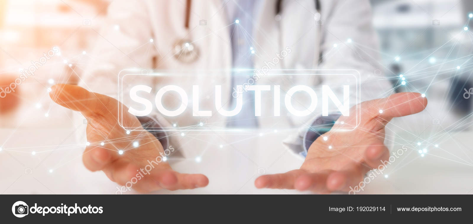Doctor using modern digital solution interface 3D rendering Stock Photo ...