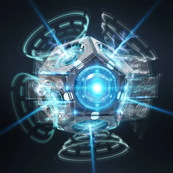 Futuristic Drone Security Camera Illustration Grey Background Rendering ...