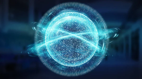 Digital network connection sphere interface 3D rendering — Stock Photo ...
