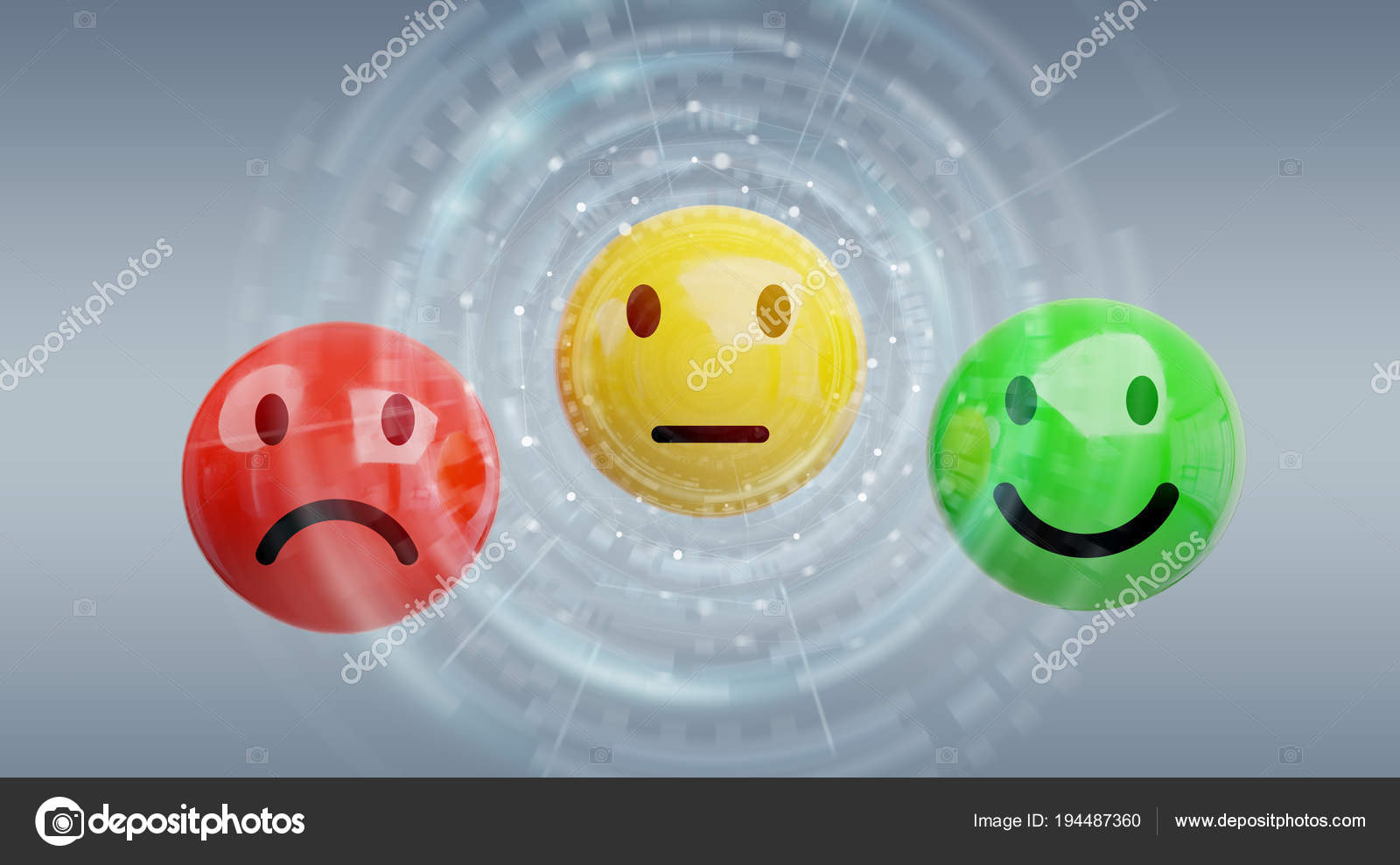 Customer satisfaction rating with smiley 3D rendering Stock Photo by ...