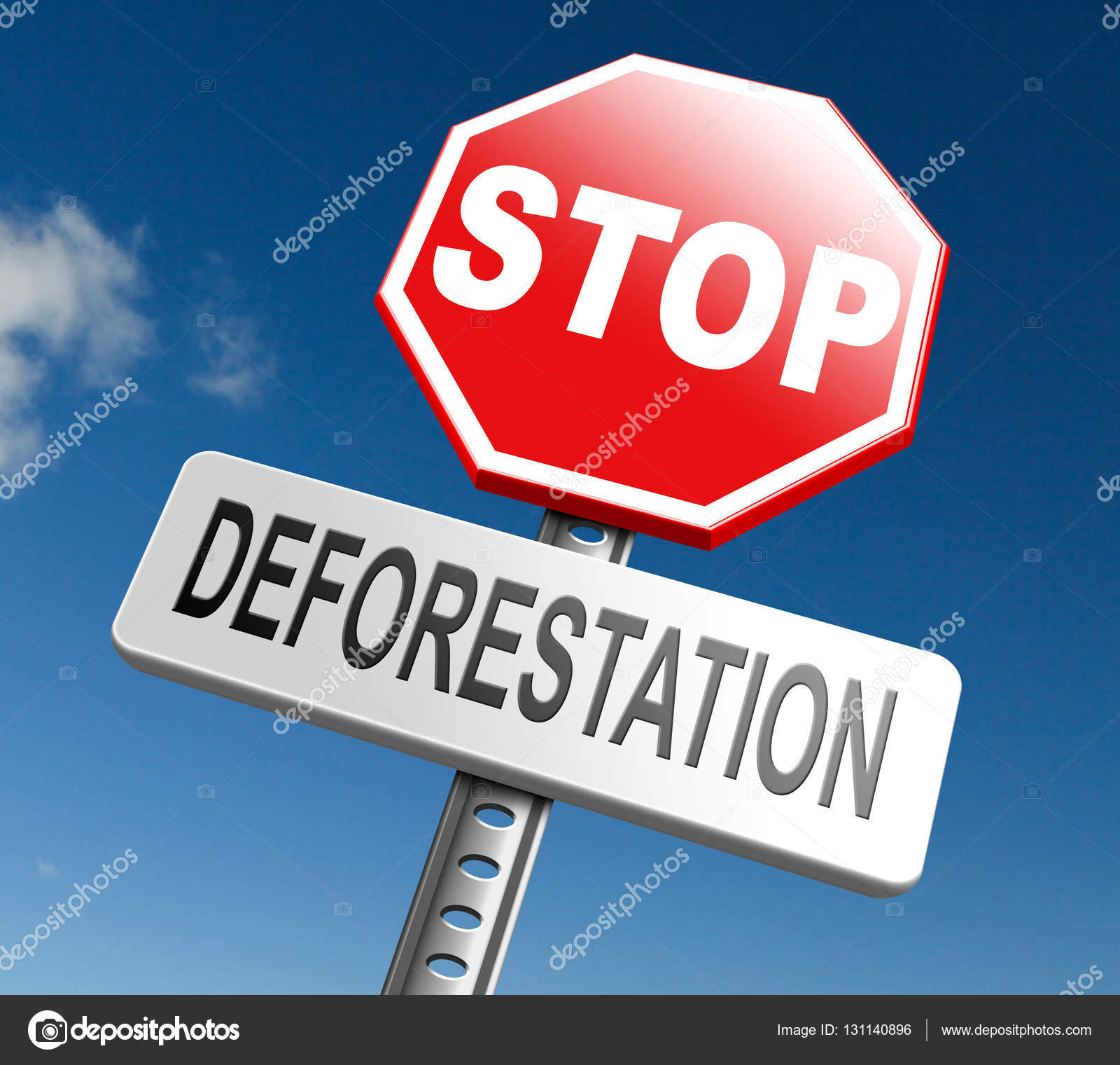 Stop deforestation sign — Stock Photo © kikkerdirk #131140896