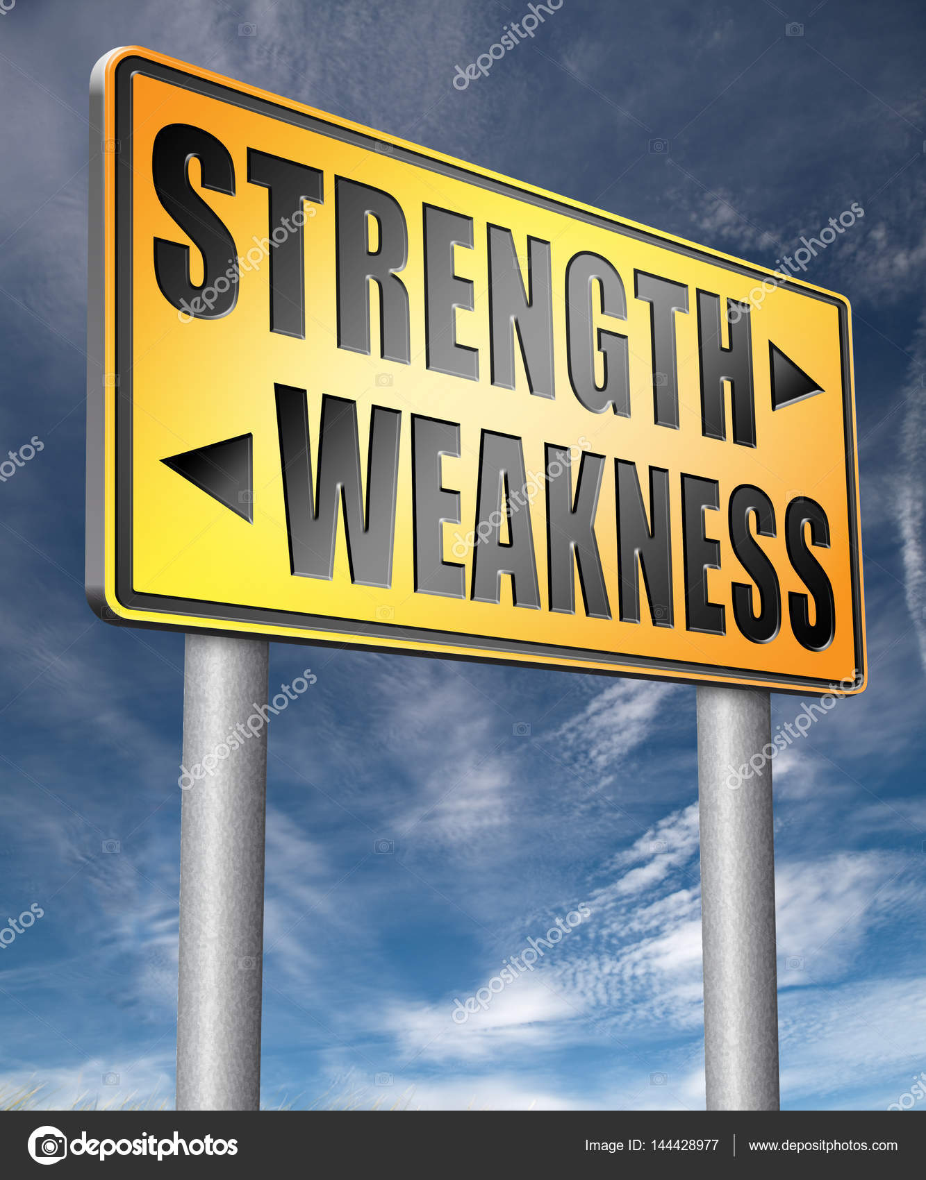 Strength or weakness 3D illustration — Stock Photo © kikkerdirk #144428977