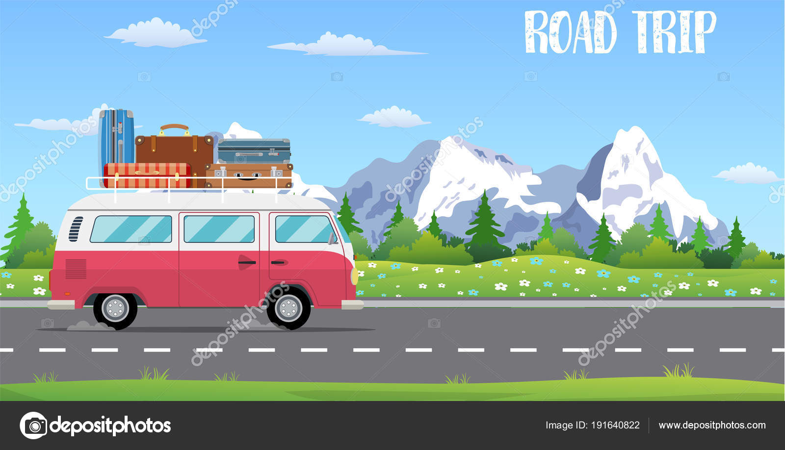 Web banner on the theme of Road trip, Stock Vector Image by ©drogatnev ...