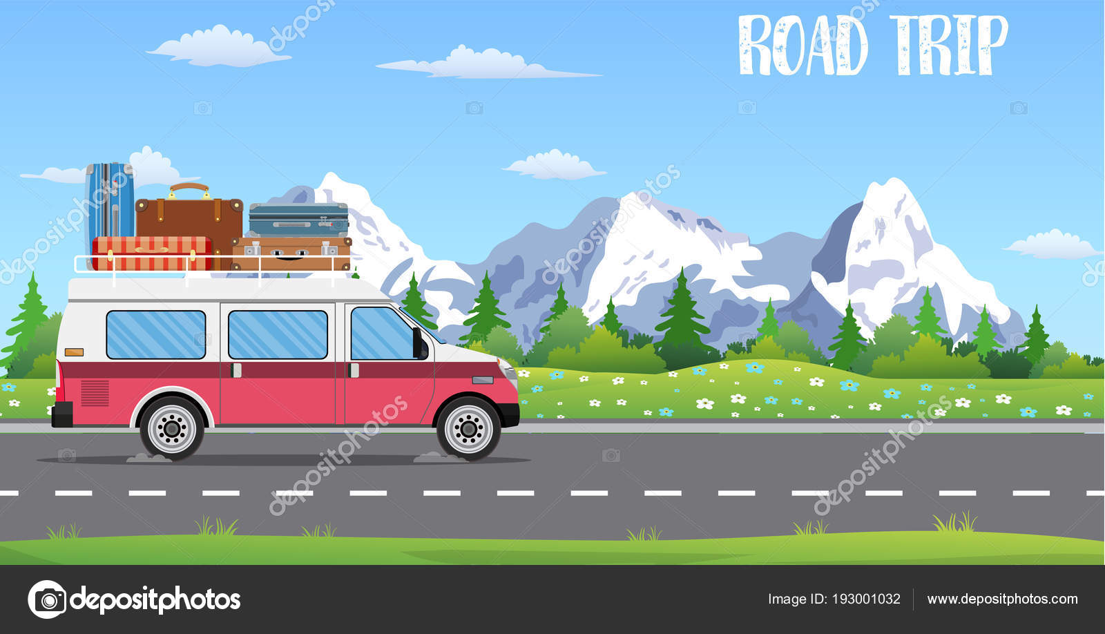Web banner on the theme of Road trip, Stock Vector Image by ©drogatnev ...
