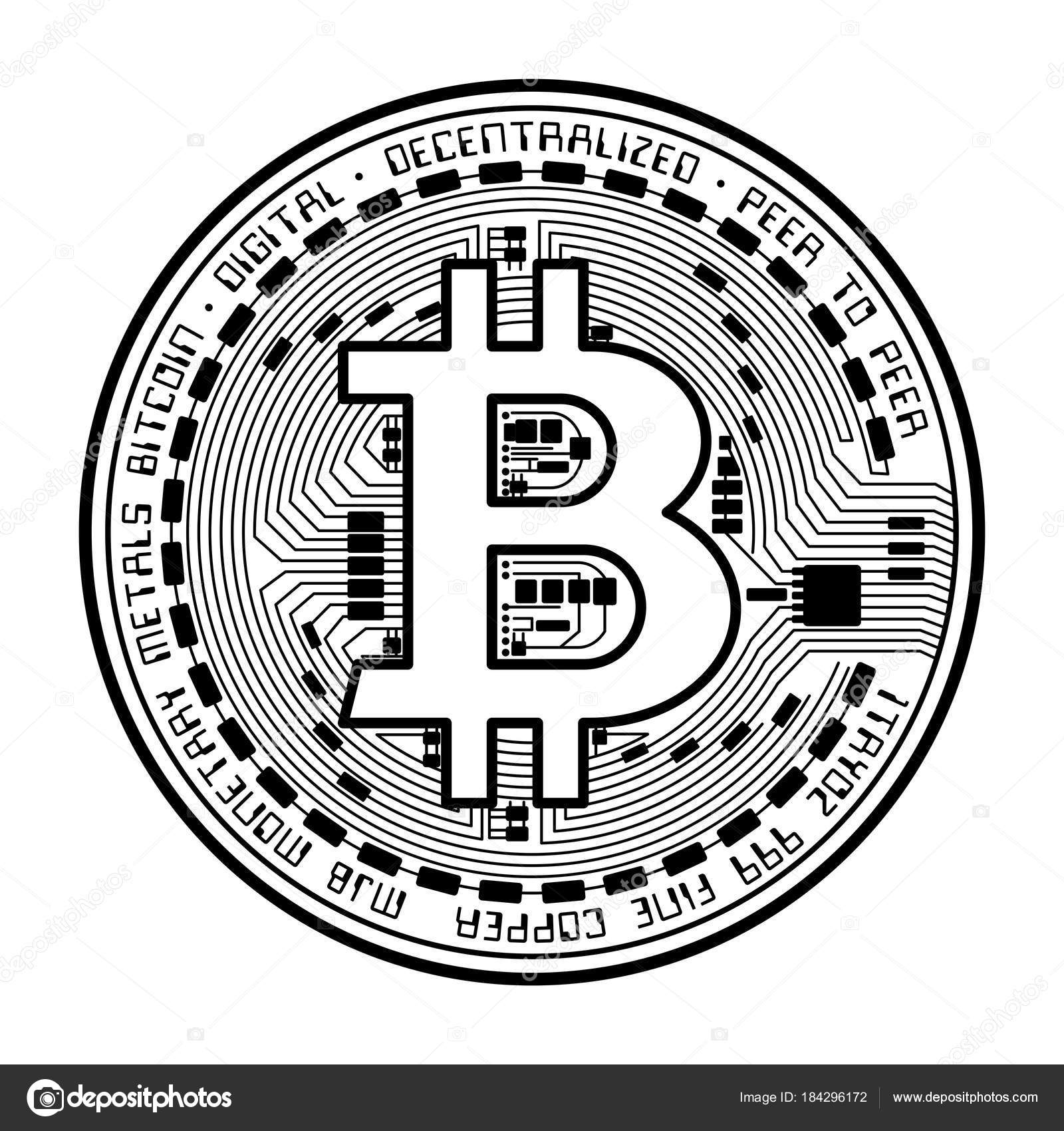 Bitcoin coin black silhouette Stock Vector Image by ©longquattro #184296172