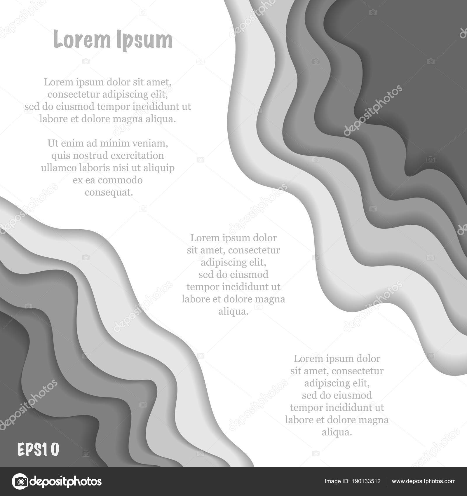 Paper cut grayscale waves background Stock Vector by ©longquattro 190133512