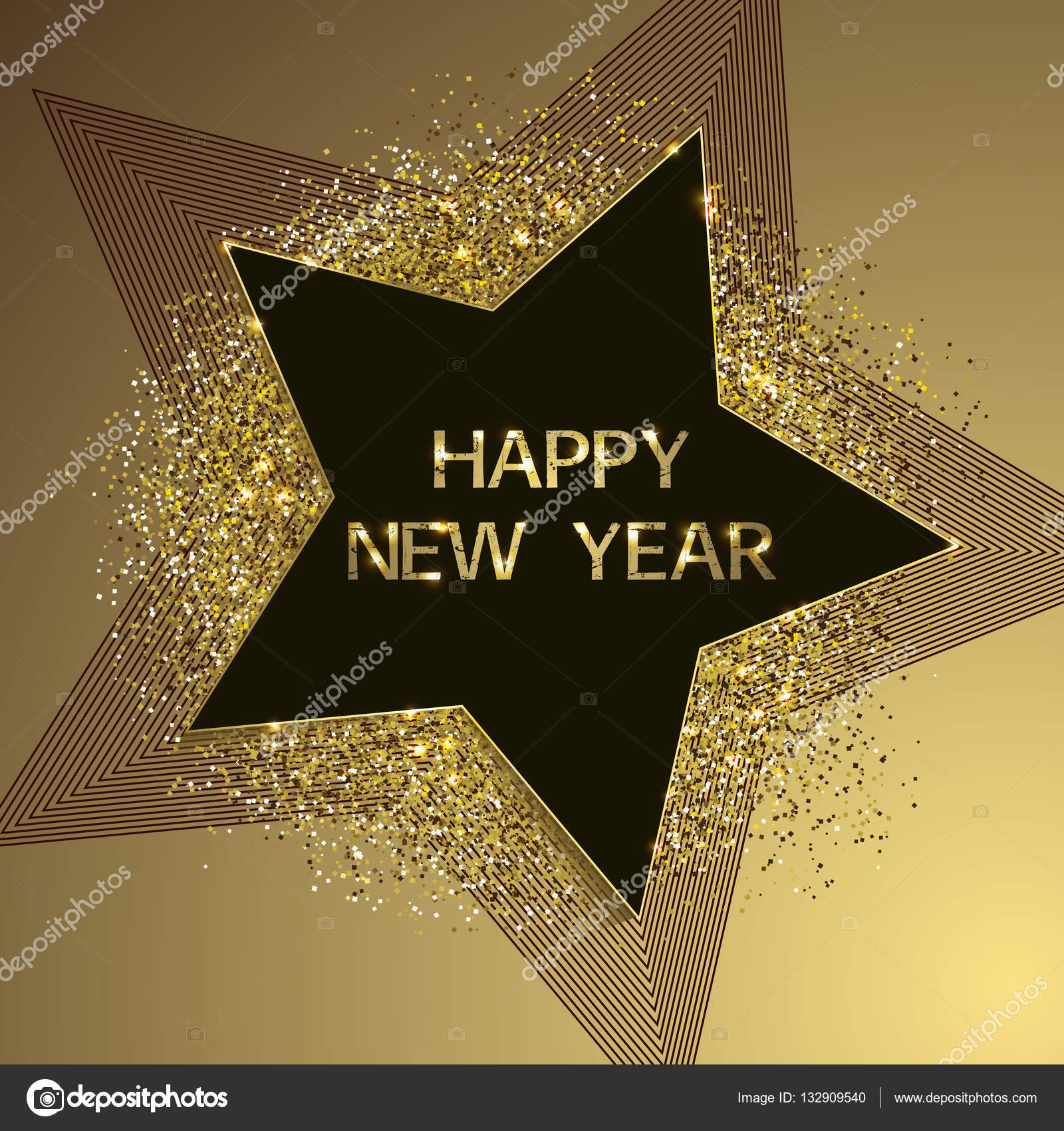 Golden ew year star background Stock Vector by ©DeryaCakirsoy 132909540