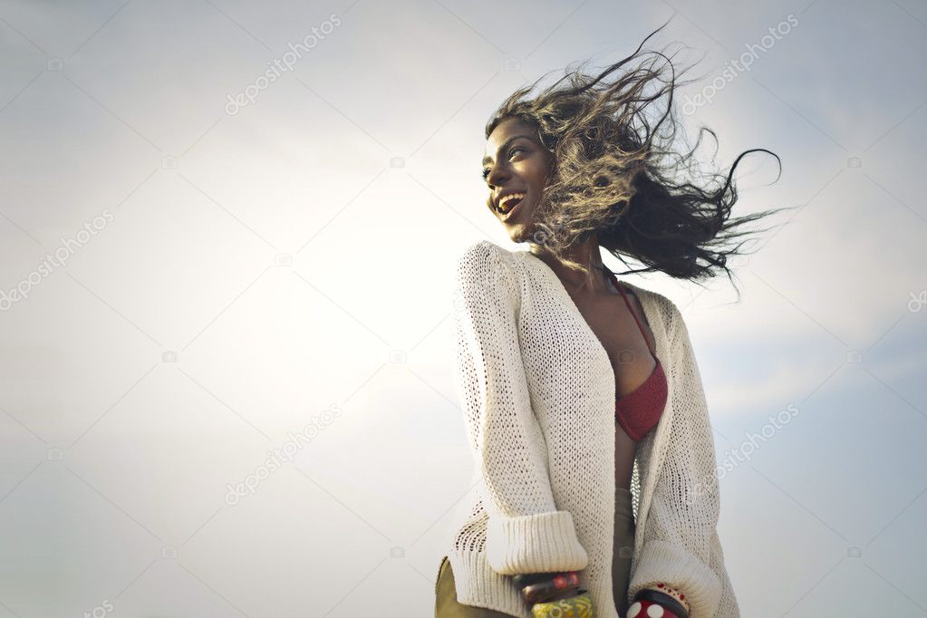 Woman in the wind Stock Photo by ©olly18 126148176