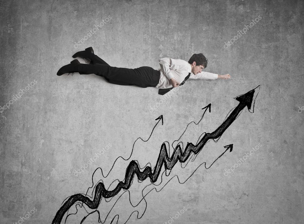 Flying business man — Stock Photo © olly18 #126154052