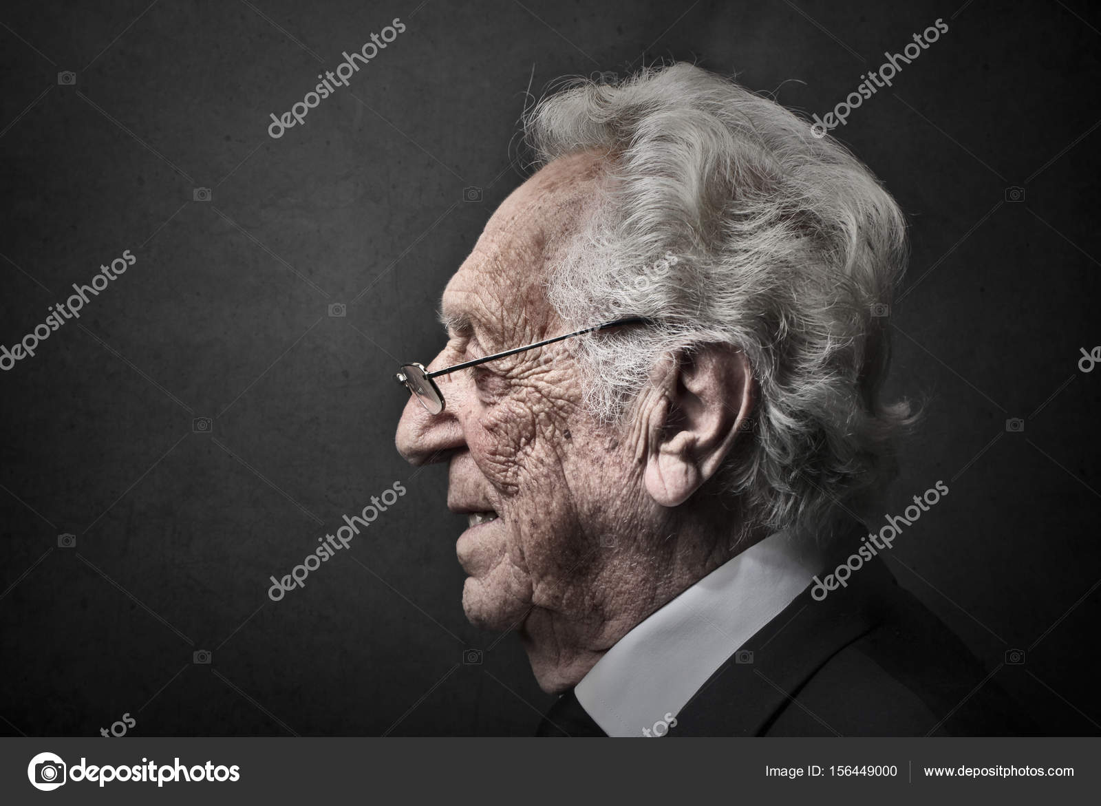 Old man with glasses from profile — Stock Photo © olly18 #156449000