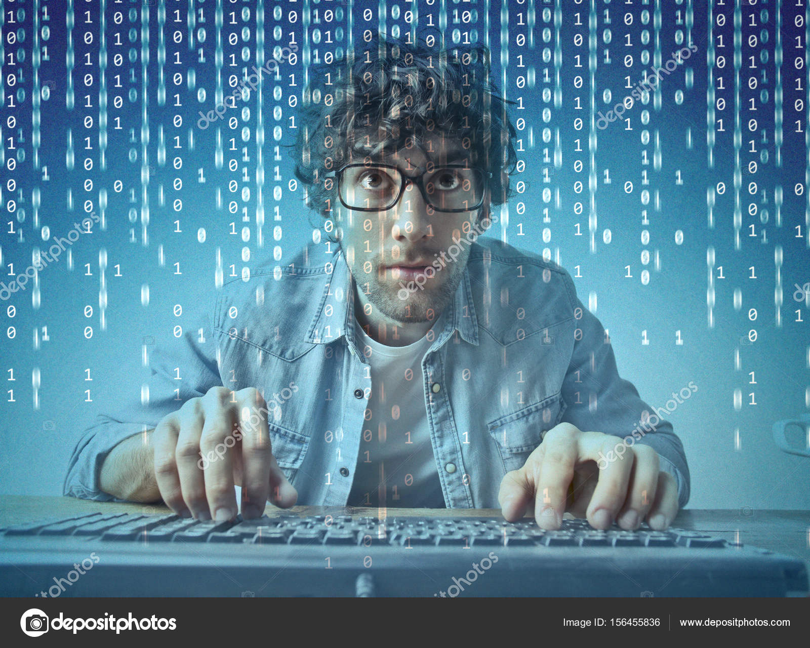 Computer Person Wearing Glasses
