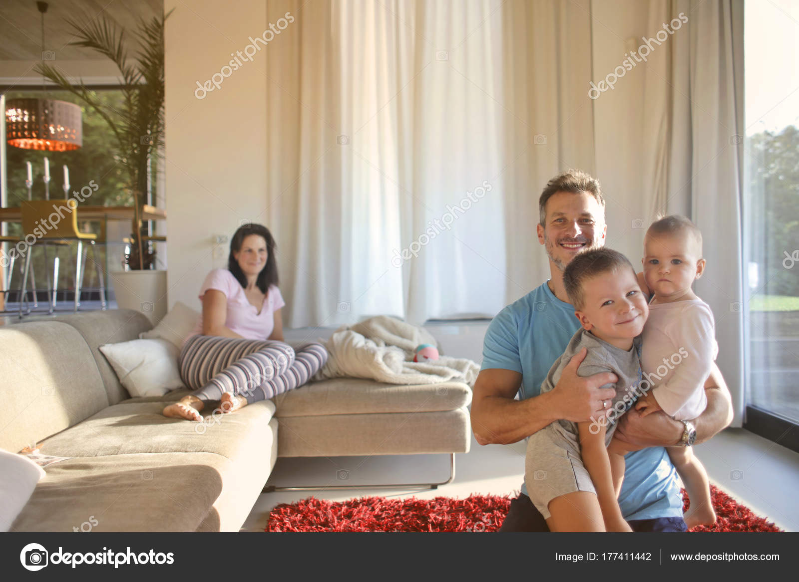 Family Two Children Home — Stock Photo © olly18 #177411442
