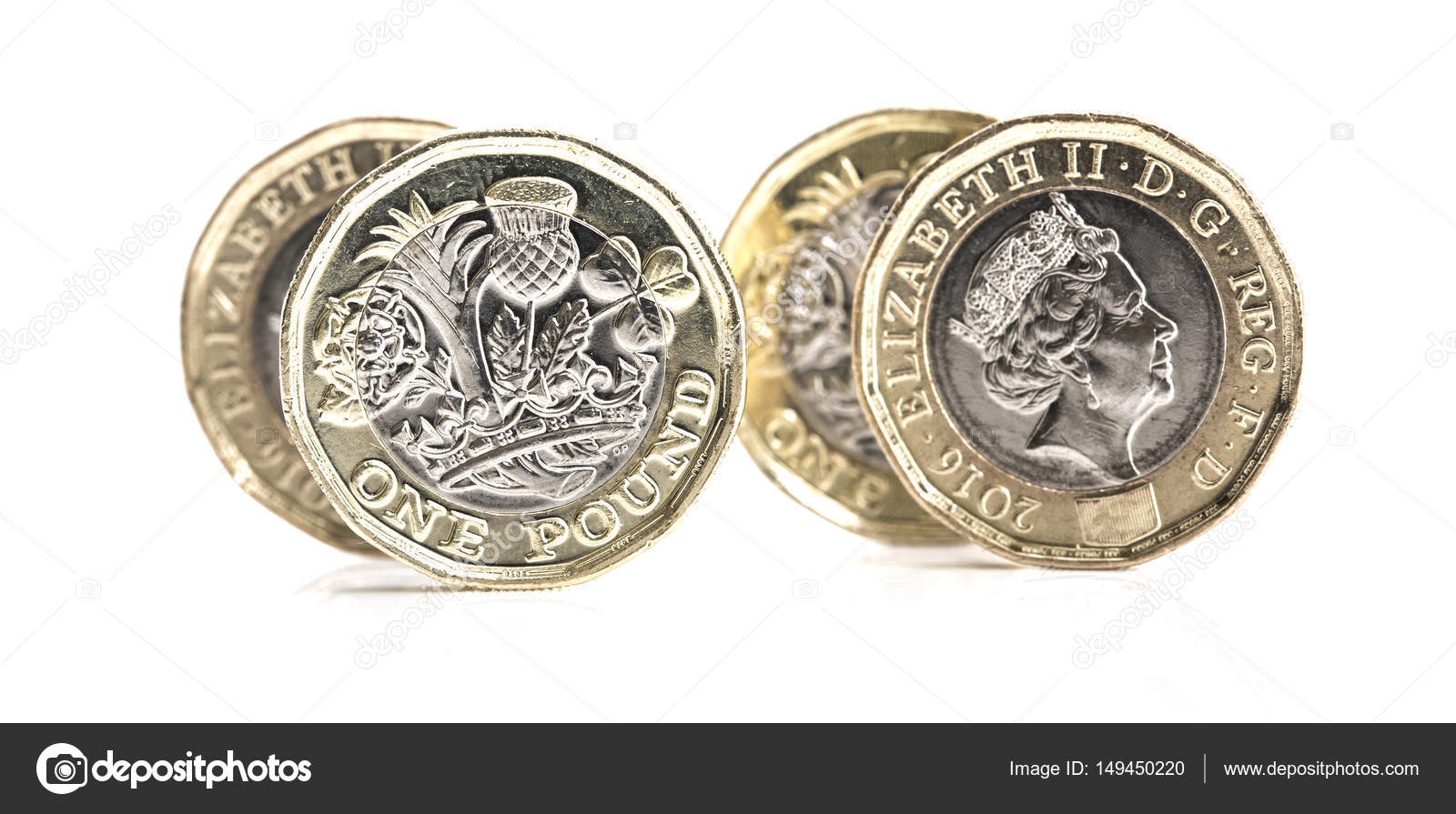 4 New One Pound coins on a white background – Stock Editorial Photo ...