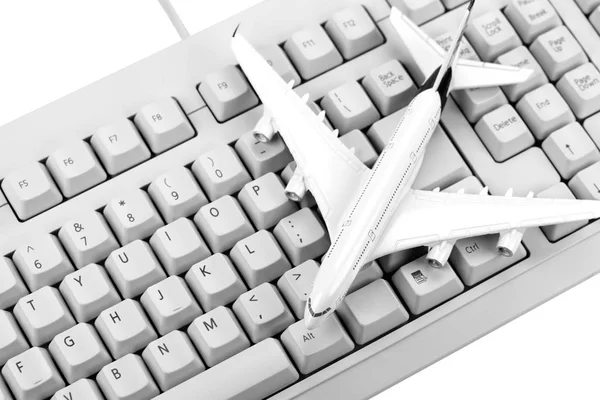Model plane on laptop keyboard — Stock Photo © fotohunter #33159521