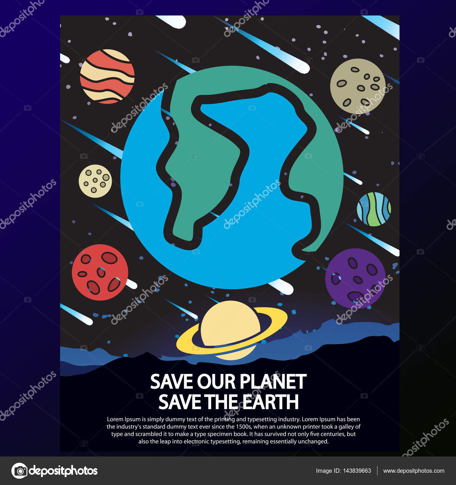 SAVE OUR EARTH WITH GALAXY ILLUSTRATION Stock Vector Image by ...