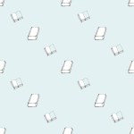 Books library seamless pattern. Reading background -- hand drawn doodle ...