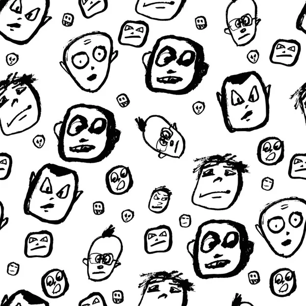 Doodles faces pattern Stock Vector Image by ©lolya1988 #162869980