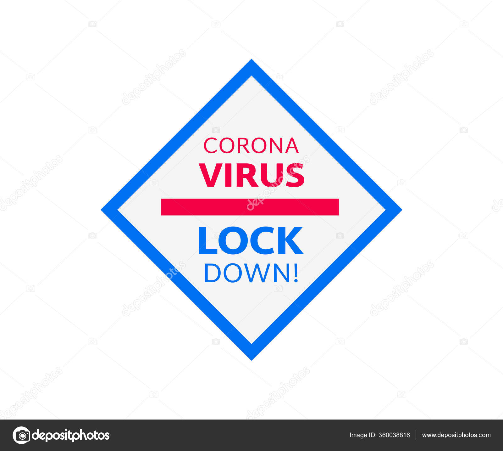 Covid Pandemic World Lockdown Quarantine Information Warning Sign Text ...