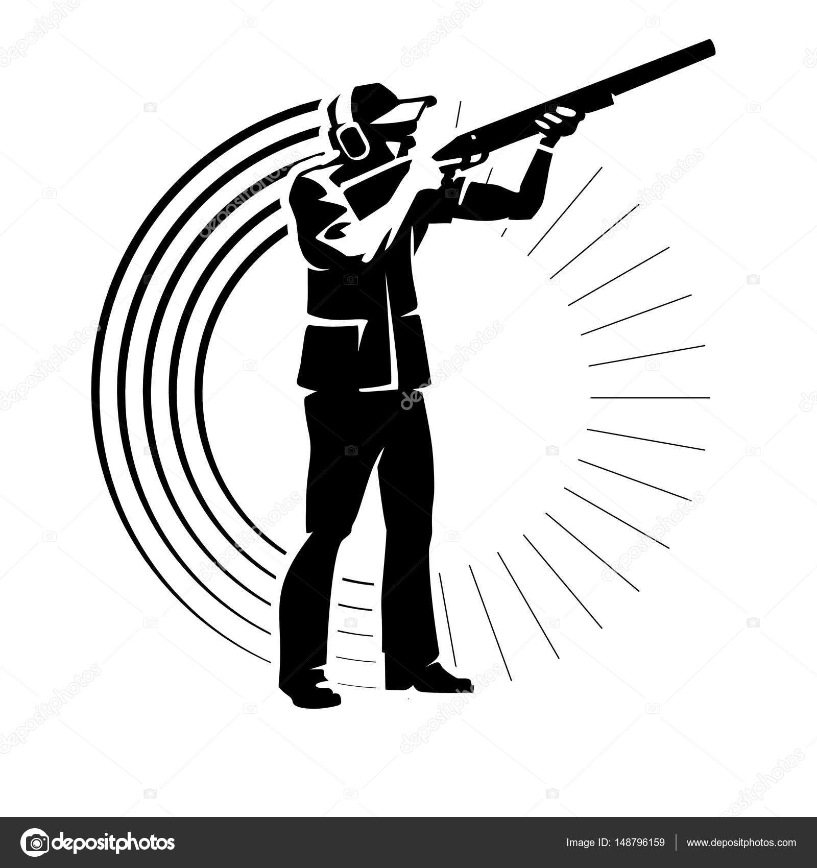 Shooting. Sport illustration in the engraving style Stock Vector by ...
