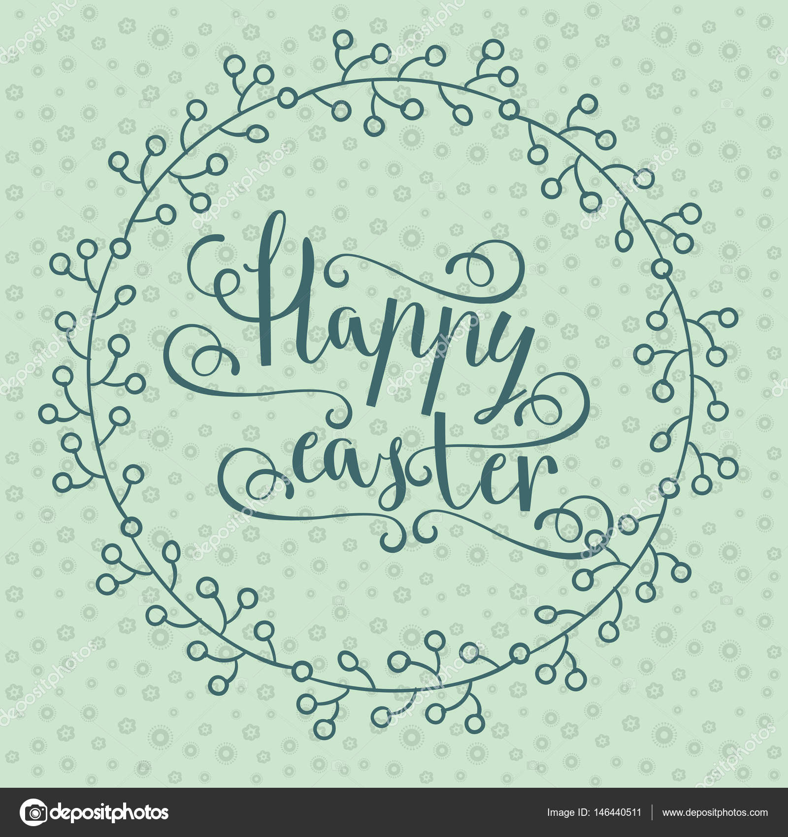 Hand calligraphic font with happy Easter text — Stock Vector ...