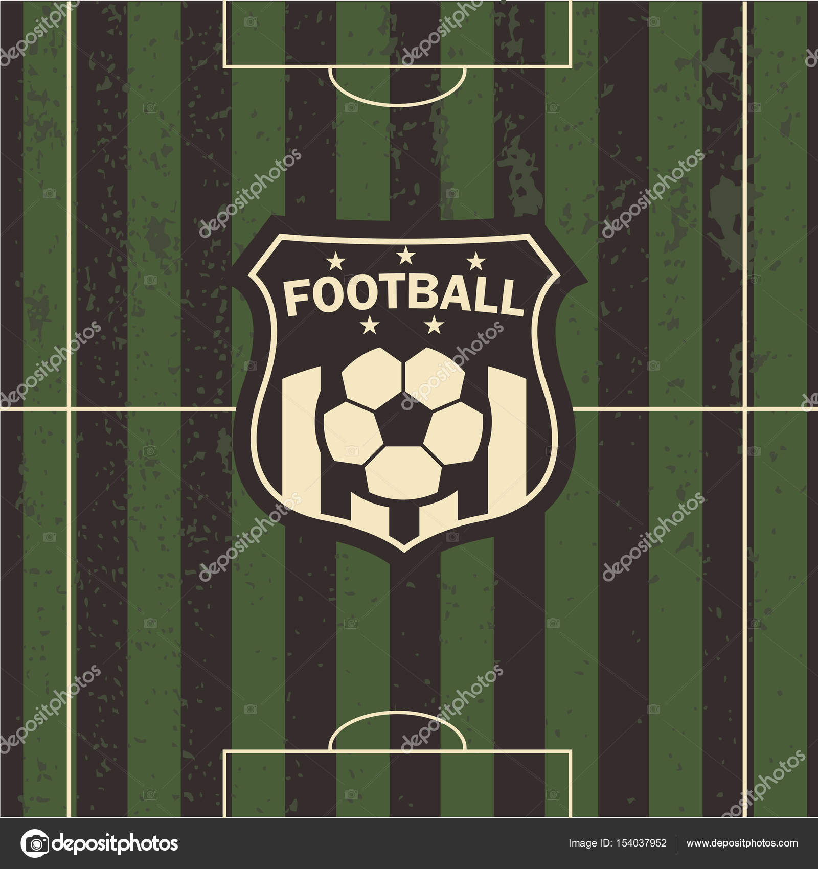 Vector illustration of football emblem football field Stock Vector ...