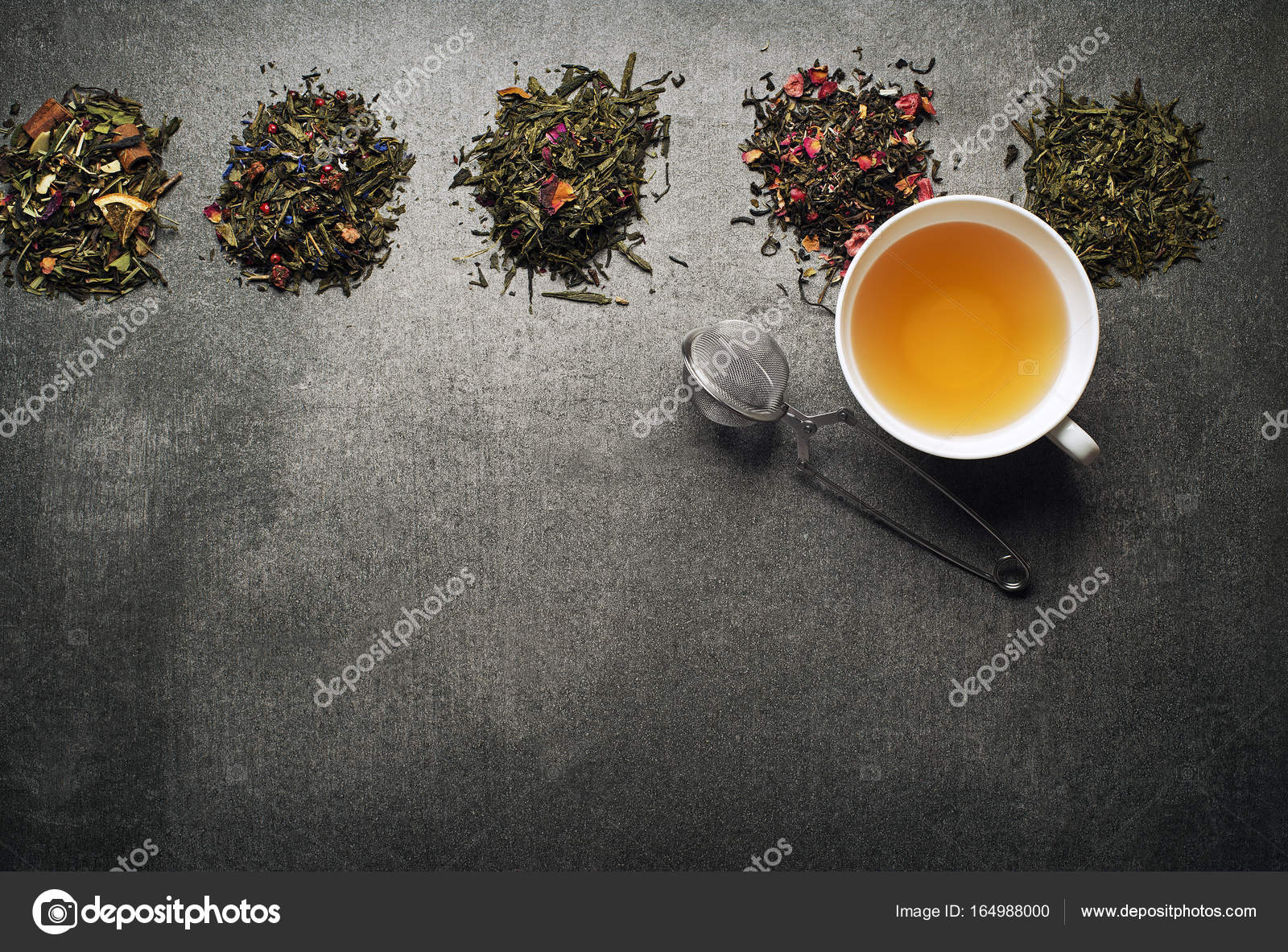 Tea collection with a cup of fresh tea Stock Photo by ©photodesign ...