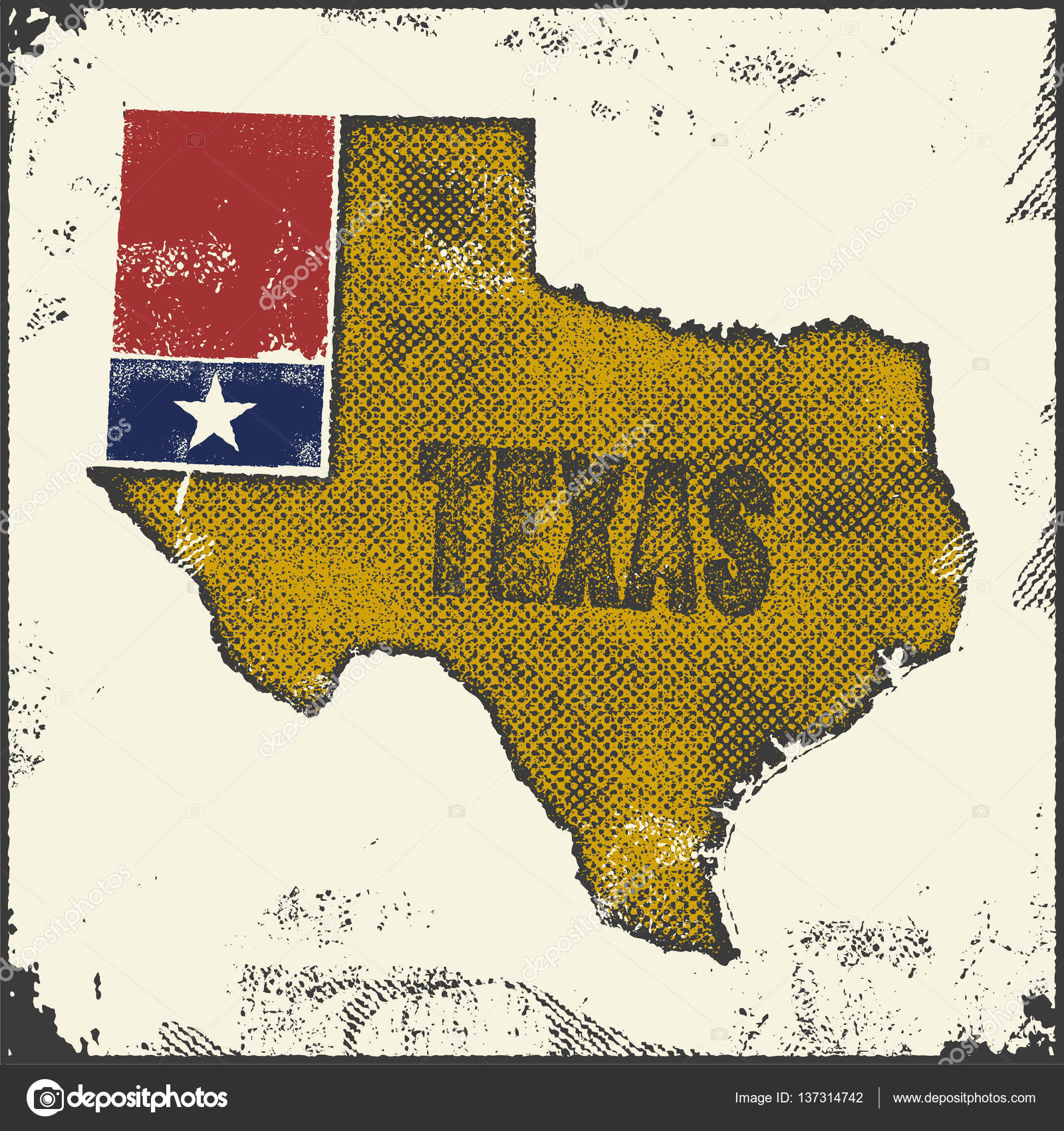 Label with map of texas. Stock Vector by ©DIDDLE 137314742