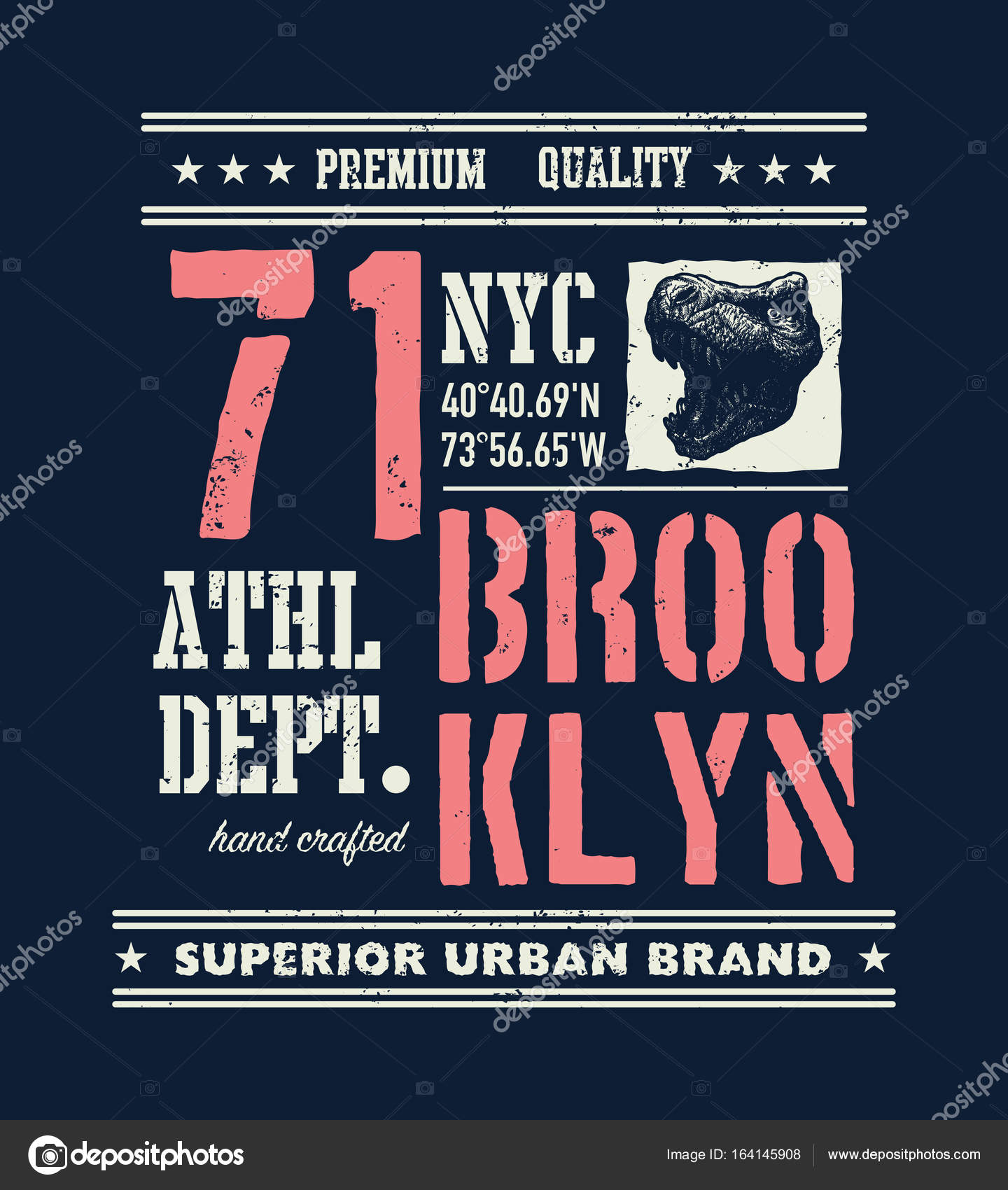 Vintage urban typography with tyrannosaurus head Stock Vector by ...