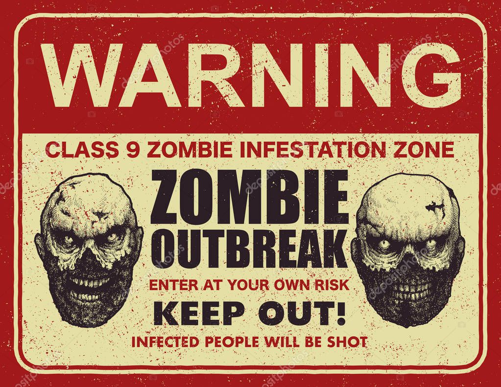 cartel zombi brote letrero 2024