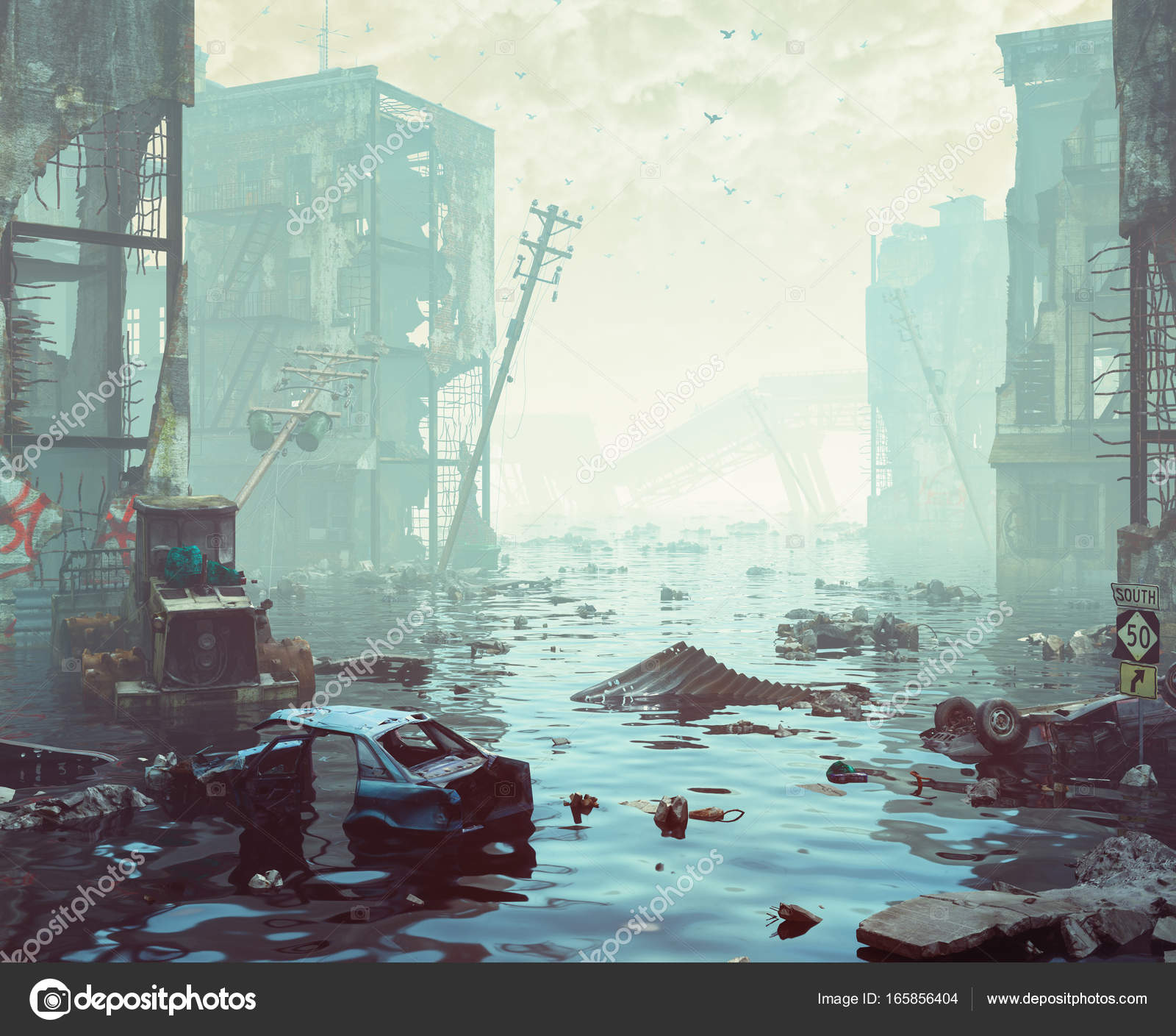 Apocalyptic landscape illustration — Stock Photo © vicnt2815 #165856404