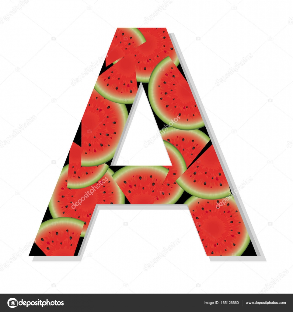 Letter A made of watermelons Stock Vector by ©adamson 165126660