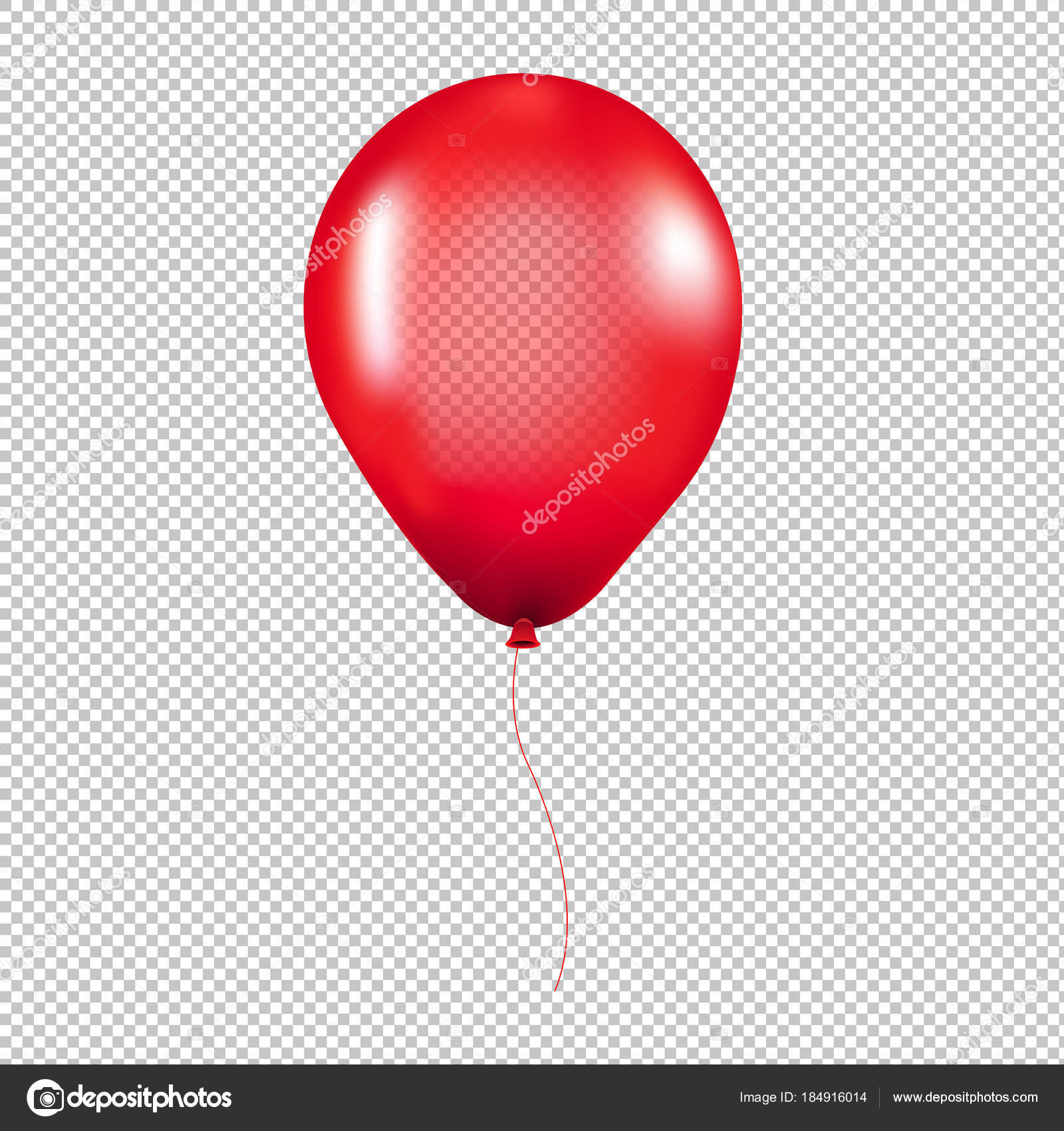 Rød Ballon Isoleret Gennemsigtig Baggrund Med Gradient Mesh Vektor ...